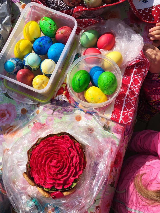 Easter Cakes and Eggs in the Christian Church Stock Photo - Image of ...