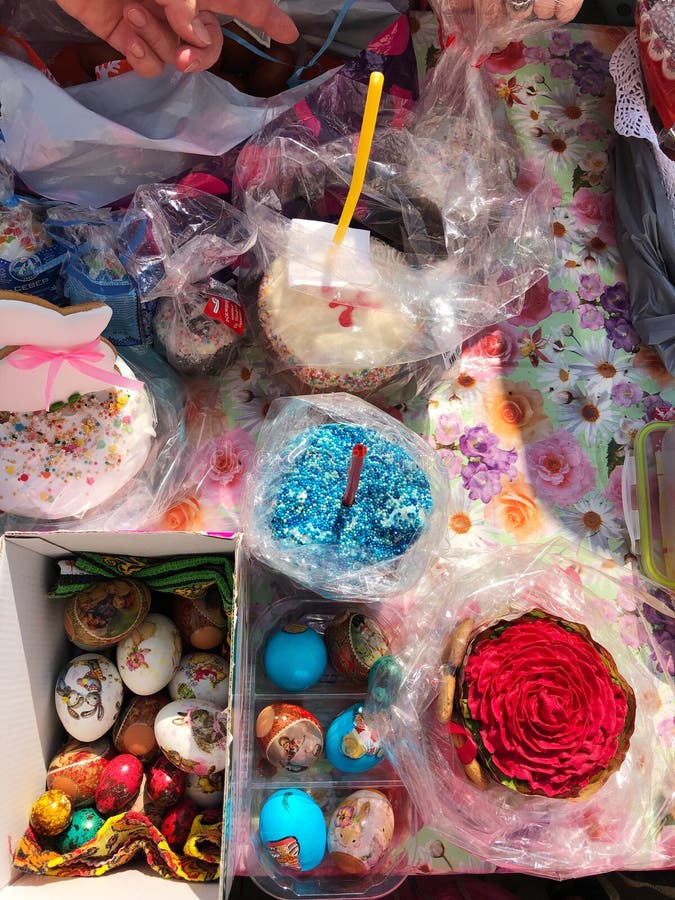 Easter Cakes and Eggs in the Christian Church Stock Image - Image of ...