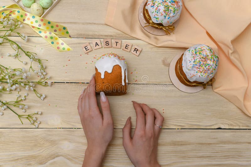 Easter Cakes. Layout. Happy Easter Concept. Stock Image - Image of ...