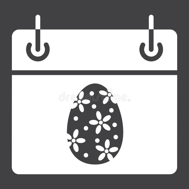Easter Calendar Glyph Icon, Easter and Holiday Stock Vector ...
