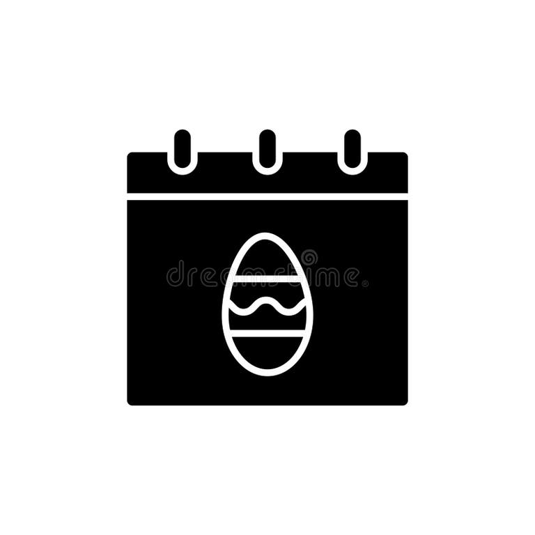 Easter Calendar Icon. Spring Easter Event Calendar Vector Symbol Stock ...
