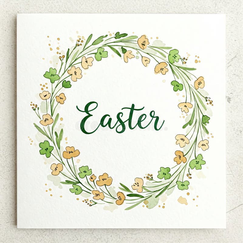 Easter Calligraphy with Floral Frame Stock Illustration - Illustration ...