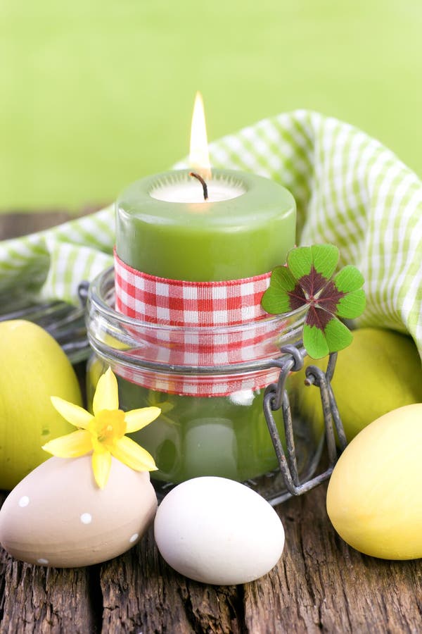 Easter candle stock photo. Image of eggs, flowers, greeting - 29013576