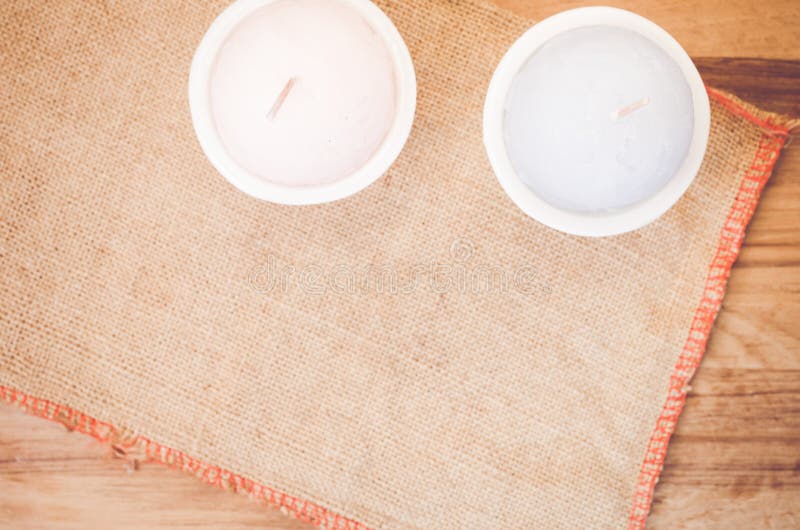 Easter Candles on a Natural Rough Fabric Surface - Copy Space Stock ...