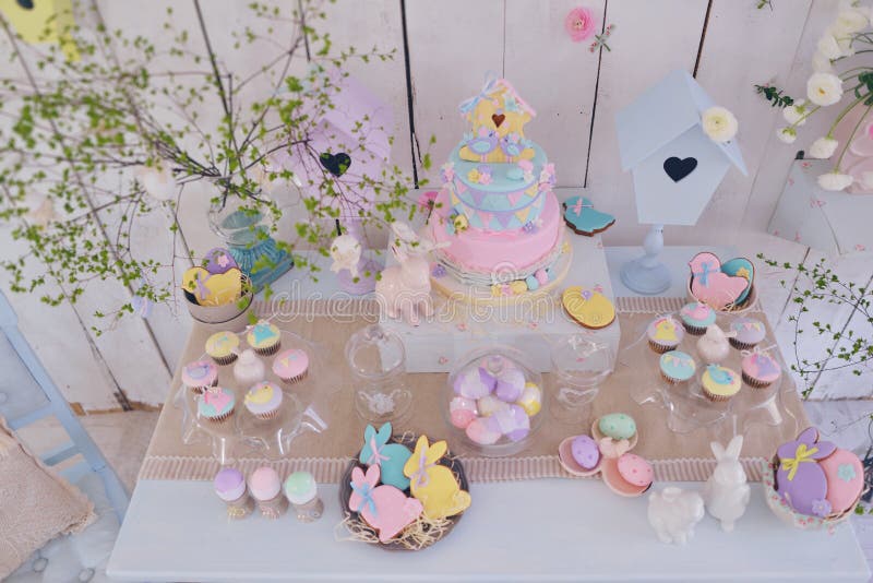 Easter Candy Bar in Pastel Colors, Decor for Easter, Spring Holiday ...