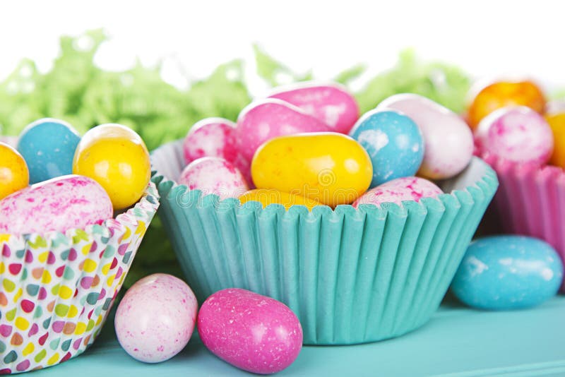 Easter Candy in Cup Cake Wrappers Stock Photo - Image of snack ...