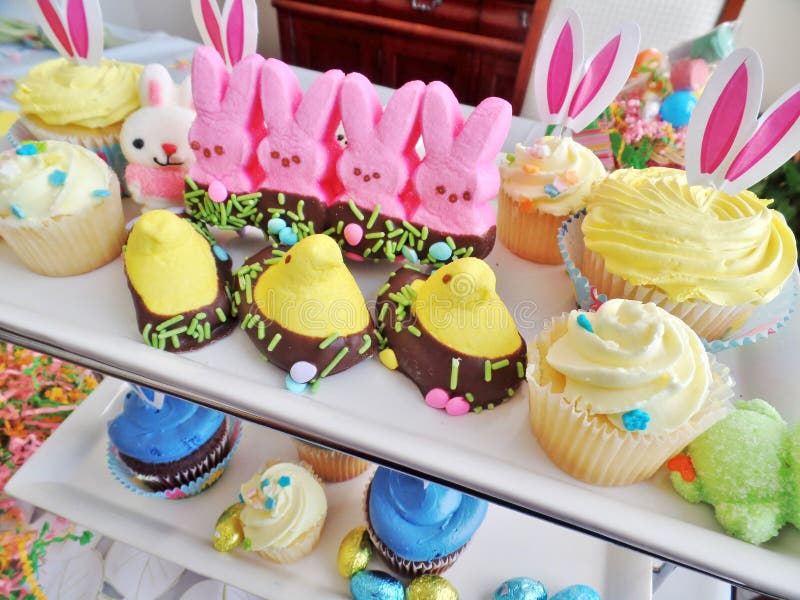 Easter Candy and cupcakes stock image. Image of seasonal - 52250865