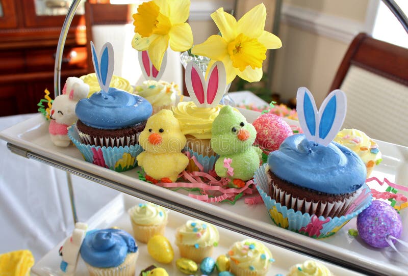 Easter Candy and cupcakes stock image. Image of candies - 52251359