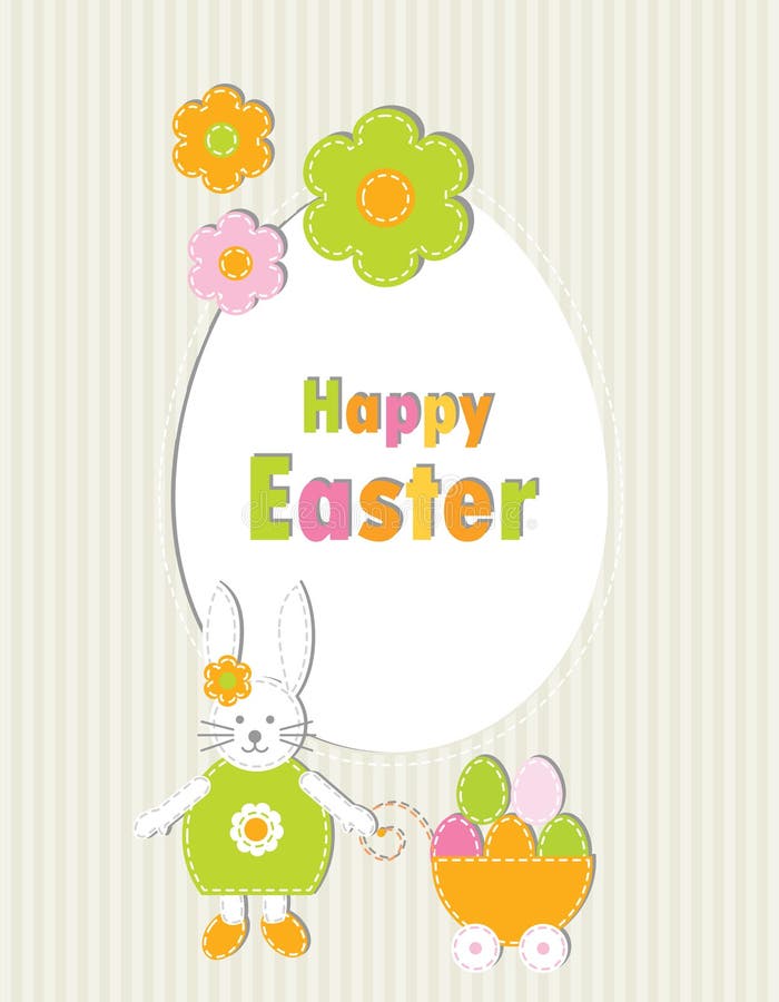 Happy Easter Card with Retro Eggs Stock Vector - Illustration of season ...