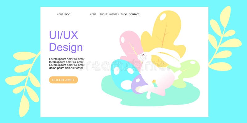 Easter Card with the Bunnies. Happy Easter Banner, Greeting Card ...