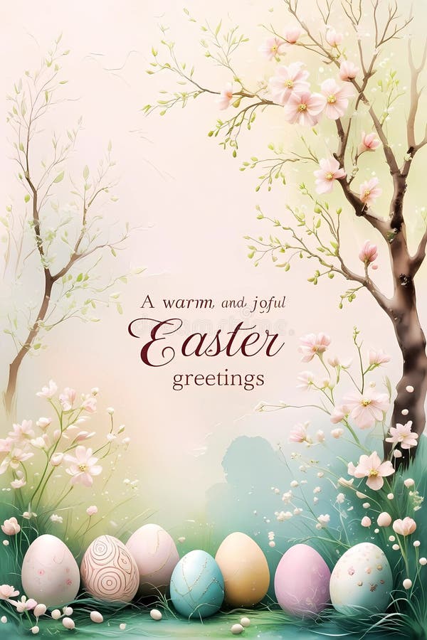 Easter Card Design with Easter Eggs and Flowers AI GENERATED IMAGE ...