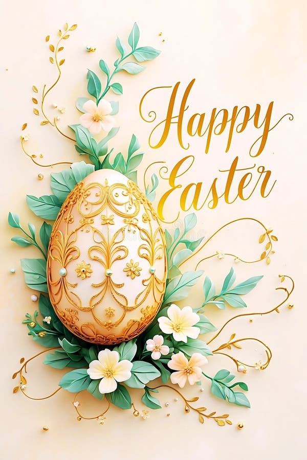 HAPPY Easter Card Design with Easter Eggs and Flowers AI GENERATED ...