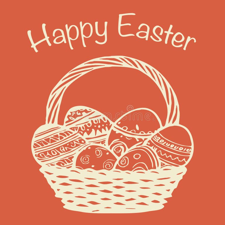 Easter Card Design. Minimalist Pattern for Printing . Line Art. Stock ...