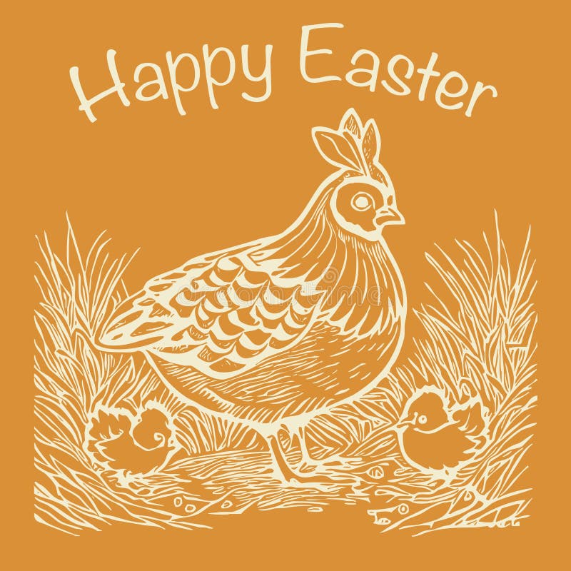 Easter Card Design. Minimalist Pattern for Printing . Line Art. Stock ...