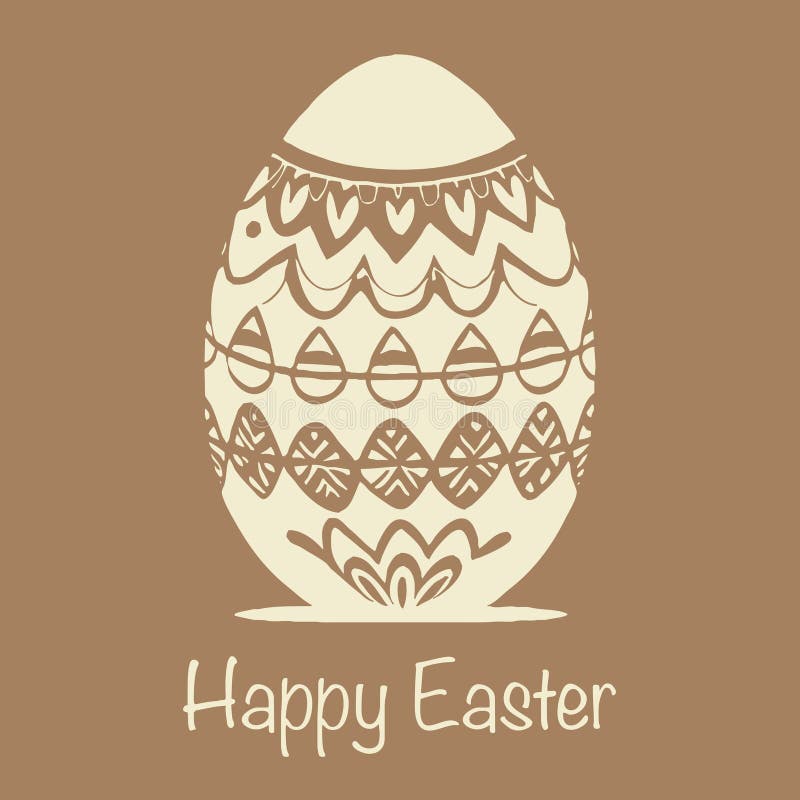 Easter Card Design. Minimalist Pattern for Printing . Line Art. Stock ...
