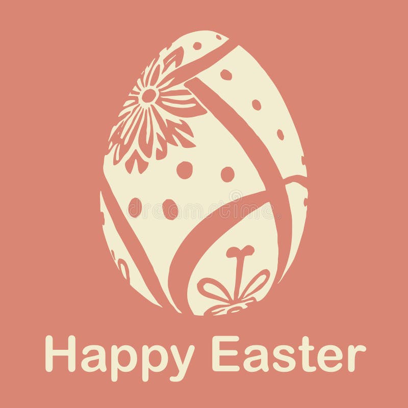 Easter Card Design. Minimalist Pattern for Printing . Line Art. Stock ...