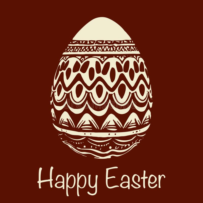 Easter Card Design. Minimalist Pattern for Printing . Line Art. Stock ...