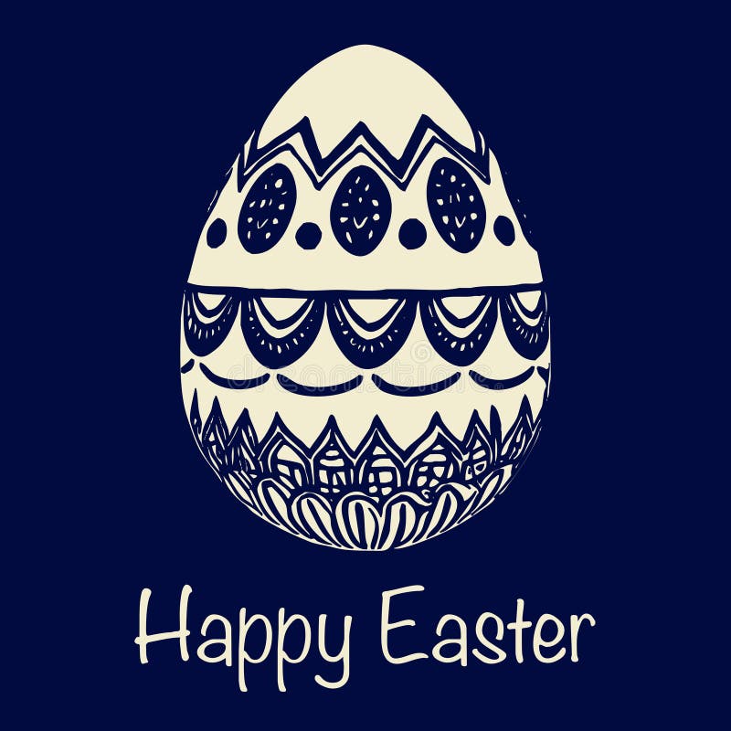 Easter Card Design. Minimalist Pattern for Printing . Line Art. Stock ...