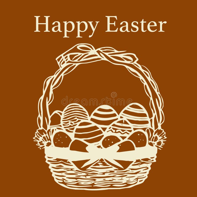 Easter Card Design. Minimalist Pattern for Printing . Line Art. Stock ...