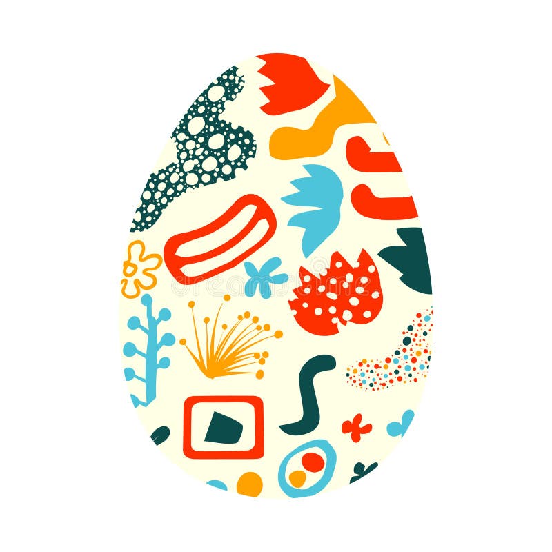 Easter Card with Egg. Postcard Happy Easter . Hand Drawing. Not AI ...