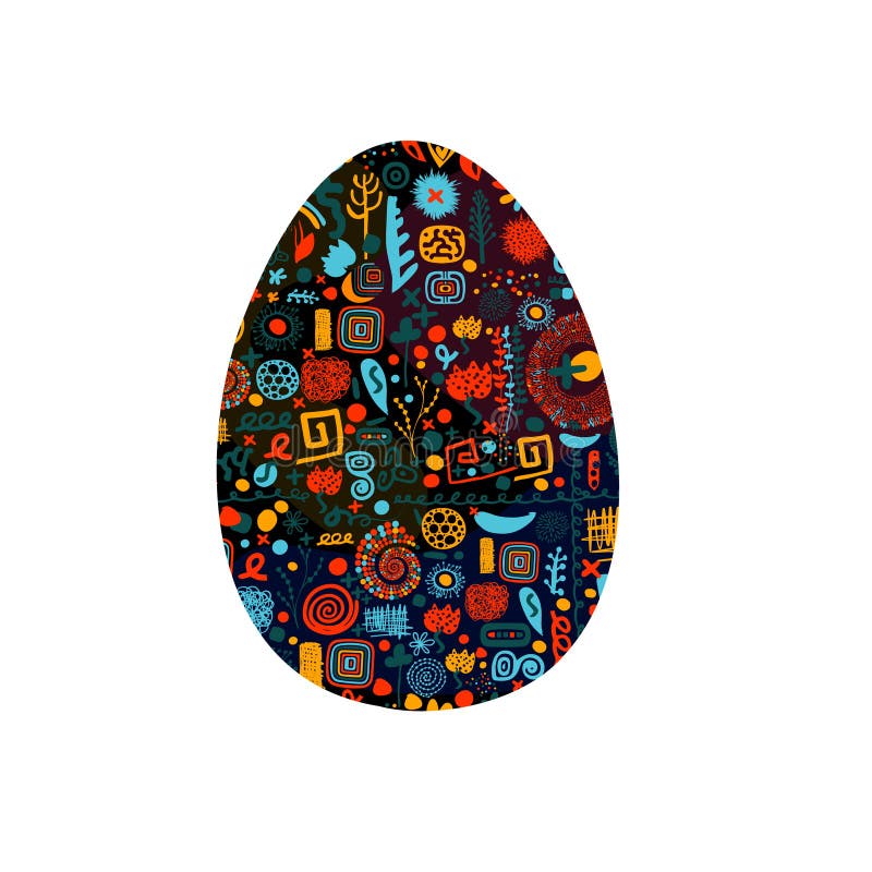 Easter Card with Egg. Postcard Happy Easter . Hand Drawing. Not AI ...