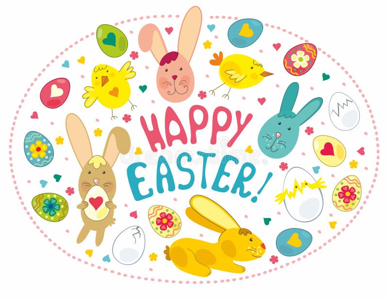 Easter Card with Graphical Elements Stock Vector - Illustration of ...