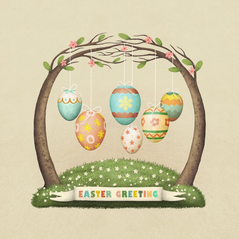Easter card stock illustration. Illustration of background - 302424118