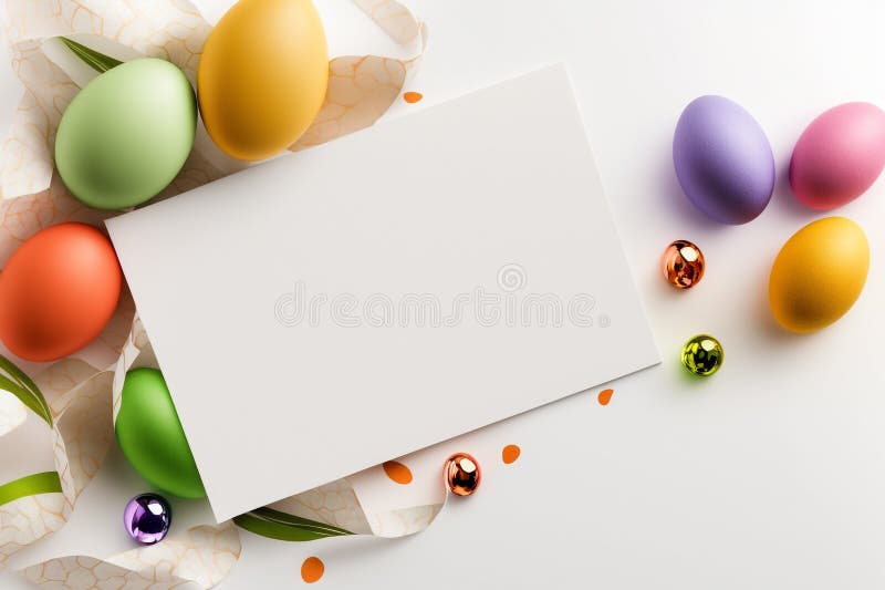 Easter Card with Easter Eggs with Free Space for Text, Generative Ai ...