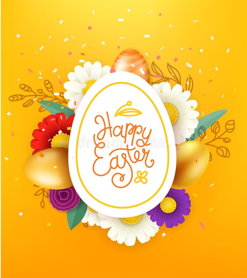 Easter Card Layout. Vector Layered Illustration Stock Vector ...