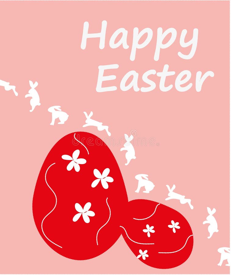 Easter Card, Rabbits Jumping Over Easter Eggs Stock Illustration ...