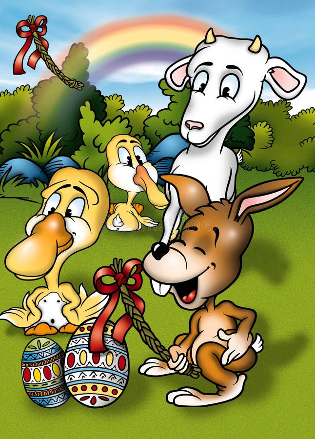 Animals and Easter stock photo. Image of bitmap, painting - 19956196
