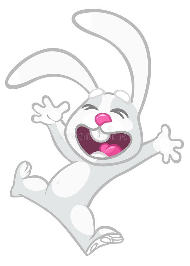 Easter Cartoon Happy Bunny Rabbit Excited Stock Vector - Illustration ...