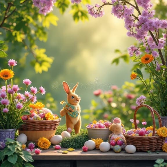 Easter Celebration in Bloom Stock Illustration - Illustration of easter ...