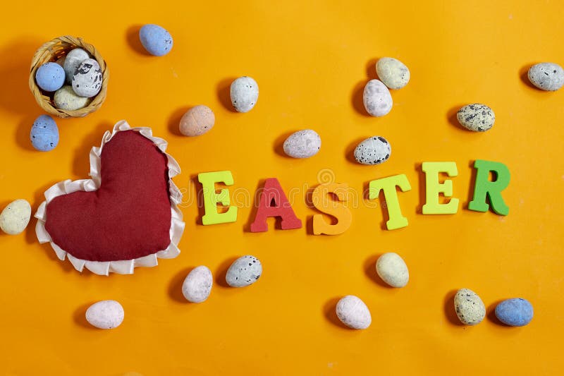 Easter Celebration Concept Featuring Painted Decorative Eggs, Themed ...