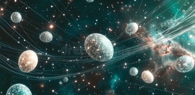 Easter Celebration with Glowing Eggs Floating in a Cosmic Background ...