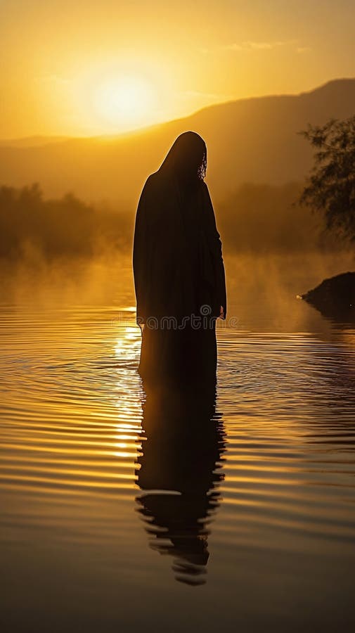 Holy Serenity at the Jordan Stock Image - Image of silhouette, symbolic ...