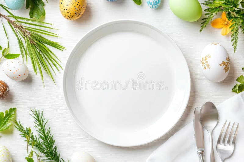 Easter Celebration Plate Design Mockup for Festive Decor Stock ...