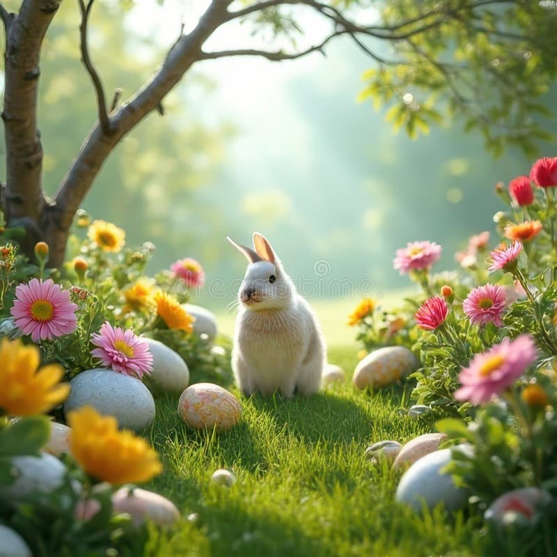 Easter Celebration - Vibrant Spring Scenes Stock Illustration ...