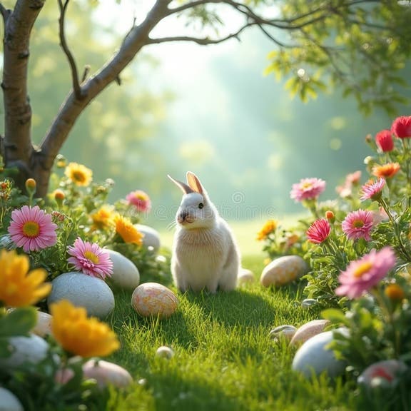 Easter Celebration - Vibrant Spring Scenes Stock Illustration ...