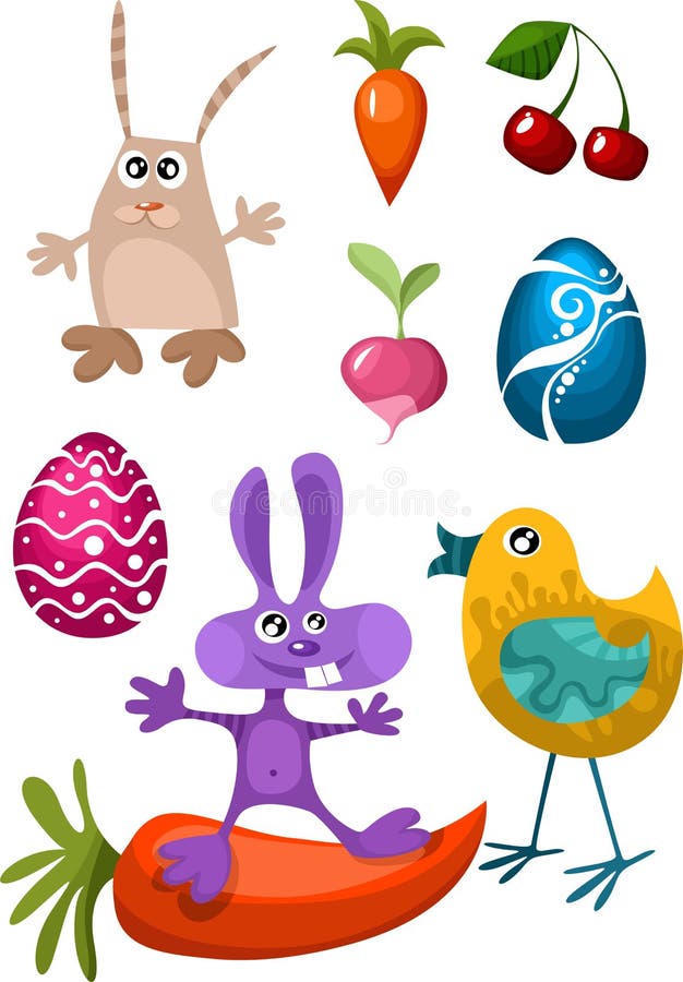 Easter characters stock vector. Illustration of cartoon - 18864190
