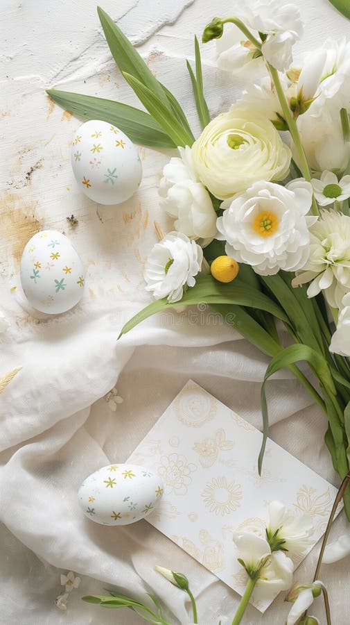 Easter Cheer, Holiday Inners, Making Decorations and Food. Stock ...