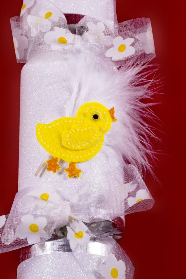 Easter Chick Decoration on a Cracker Stock Image - Image of celebrating ...