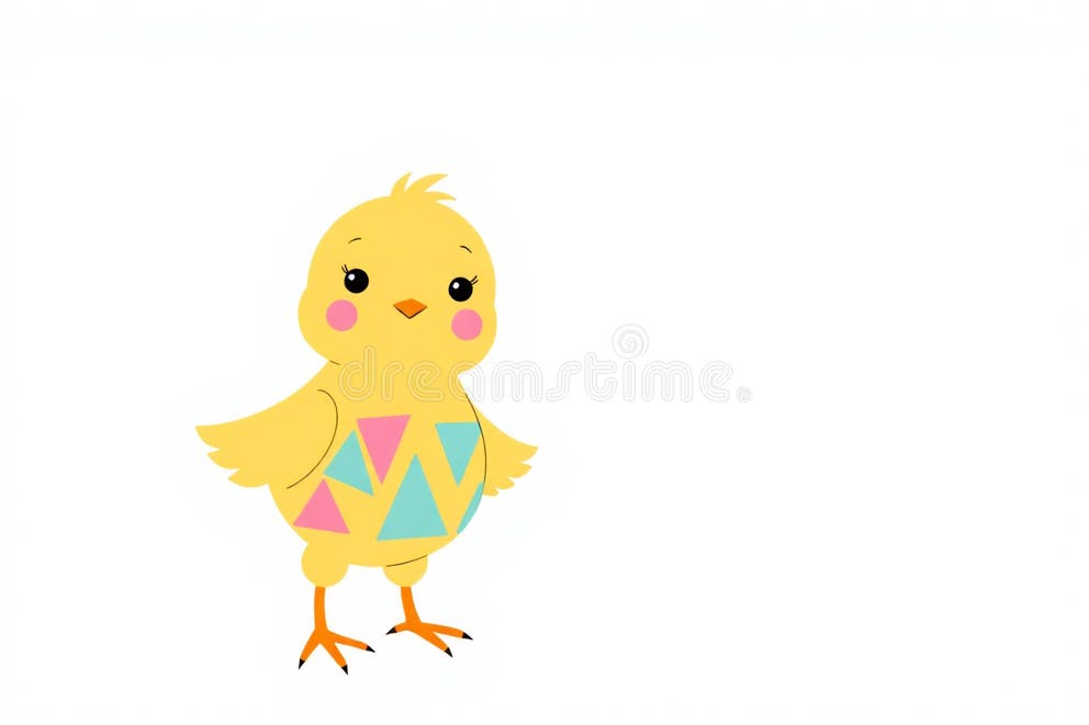 Easter Chick with Geometric Patterns Stock Illustration - Illustration ...