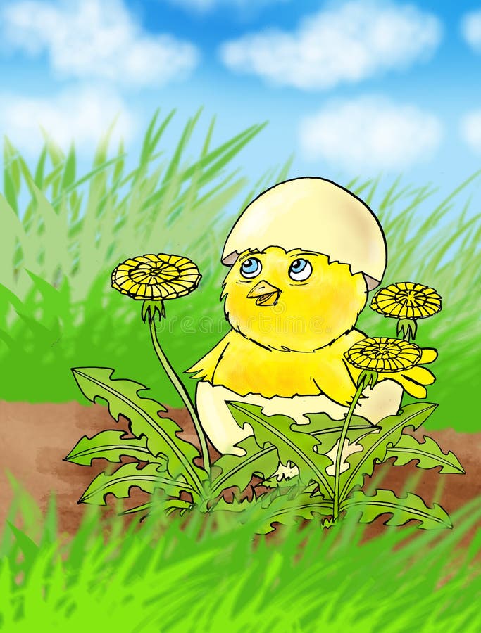 Easter chicken stock illustration. Illustration of cartoon - 50810407