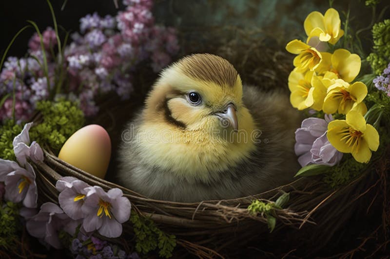 Easter Chicken and Easter Eggs. Easter Still Life with Eggs Stock ...