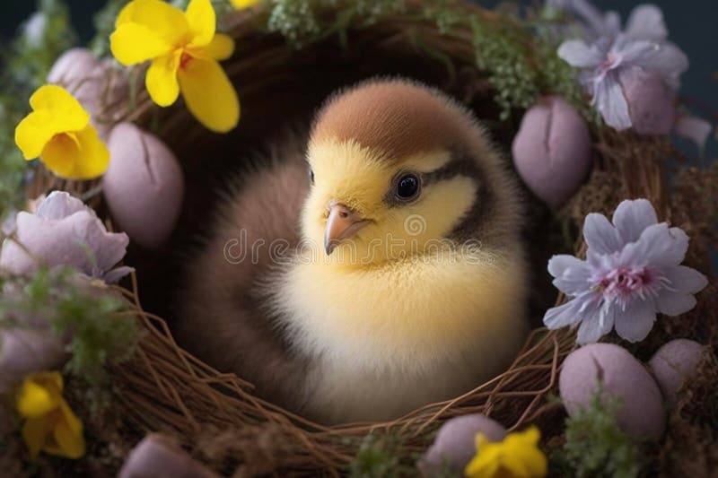 Easter Chicken and Easter Eggs. Easter Still Life with Eggs Stock ...