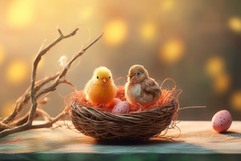 Easter chicken and eggs stock illustration. Illustration of cute ...