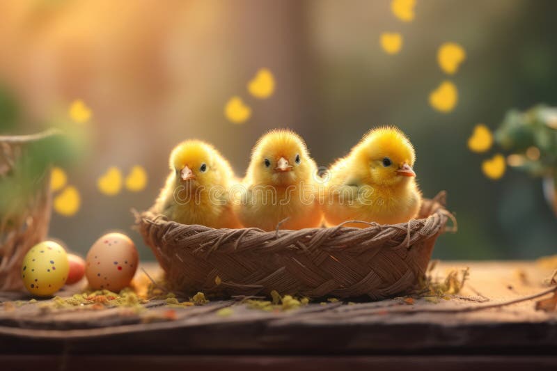 Easter chicken and eggs stock illustration. Illustration of chick ...