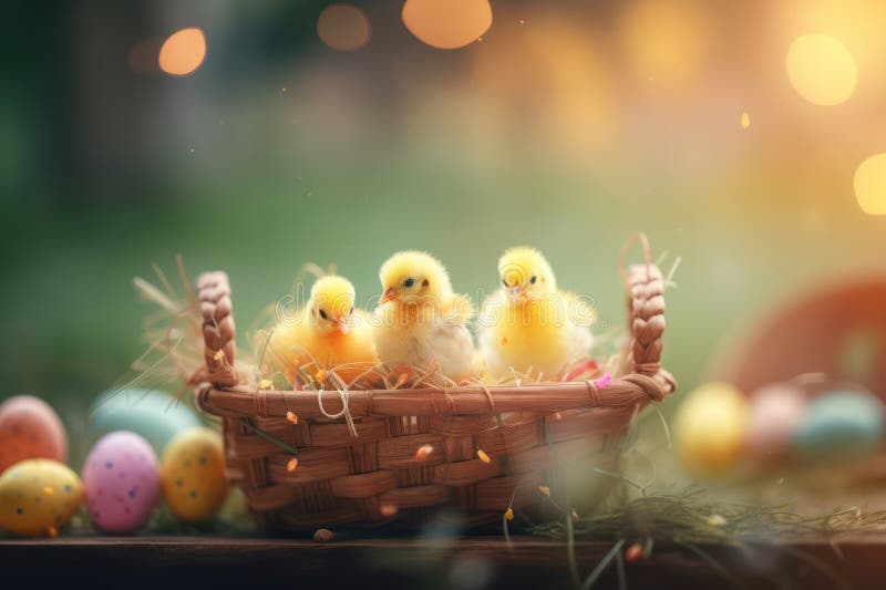 Easter chicken and eggs stock illustration. Illustration of easter ...