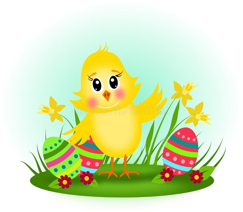 Easter chicken stock illustration. Illustration of decoration - 48768931